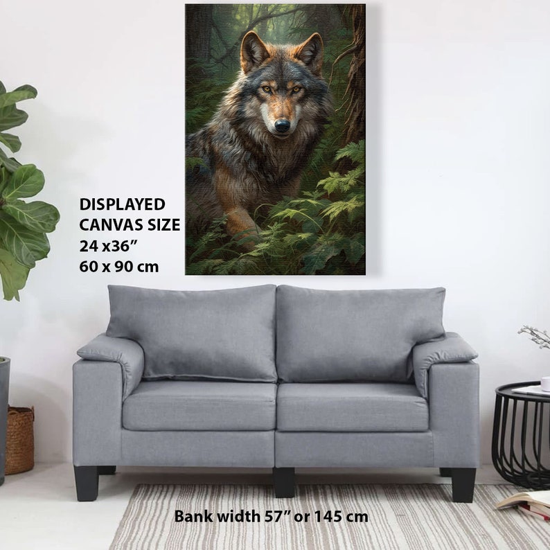 Canvas Wall Art, Wolf, Animal Art, Digital Oil Painting, AI Art | 23037 ...
