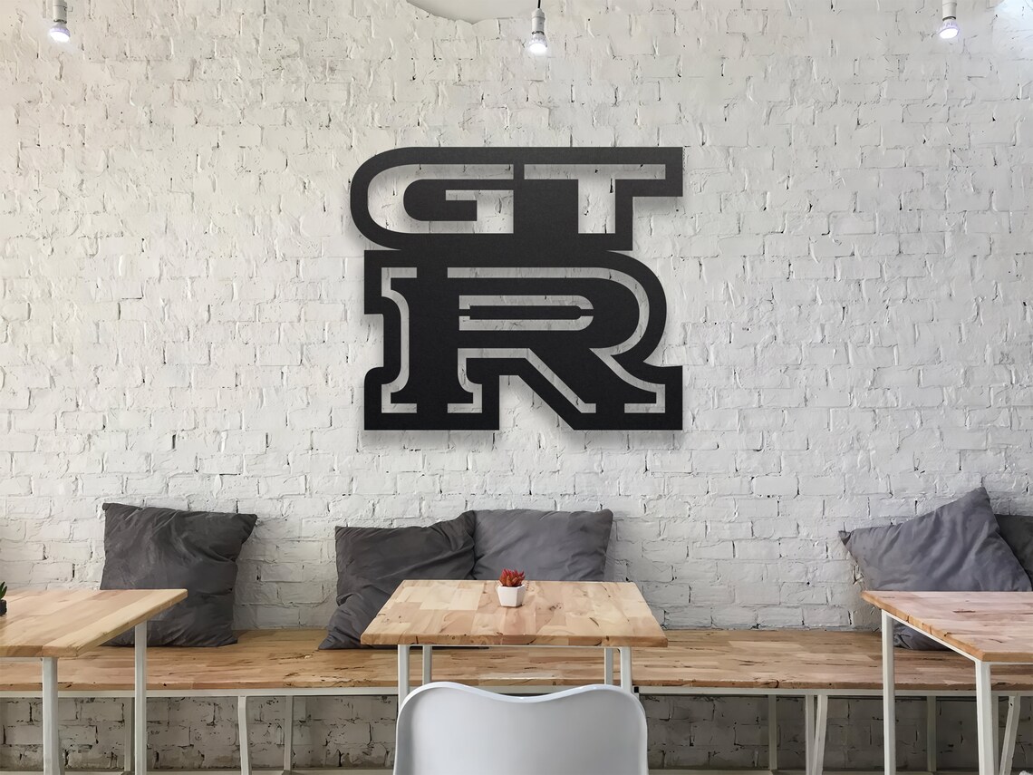 GTR Metal Wall Art Decor Industrial Car Art, Unique Garage Decor ...