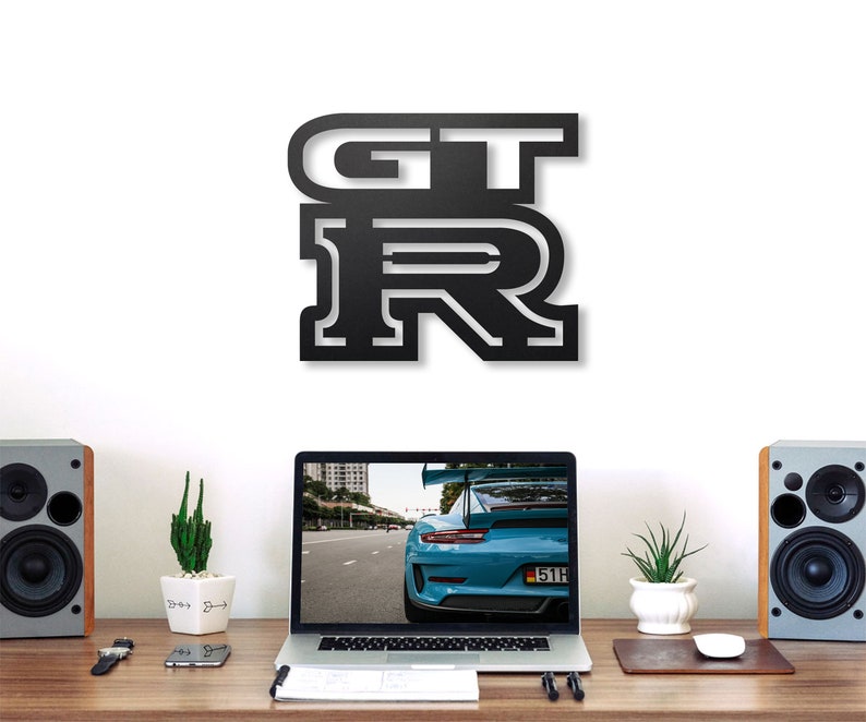 GTR Metal Wall Art Decor Industrial Car Art, Unique Garage Decor ...