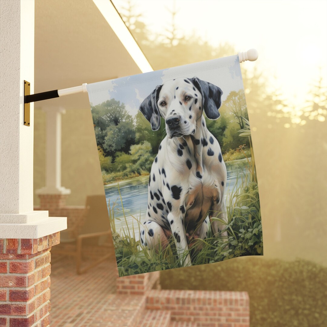 Dalmatian by Peaceful Pond Flag, Dog Lover Garden Banner, Summer House ...