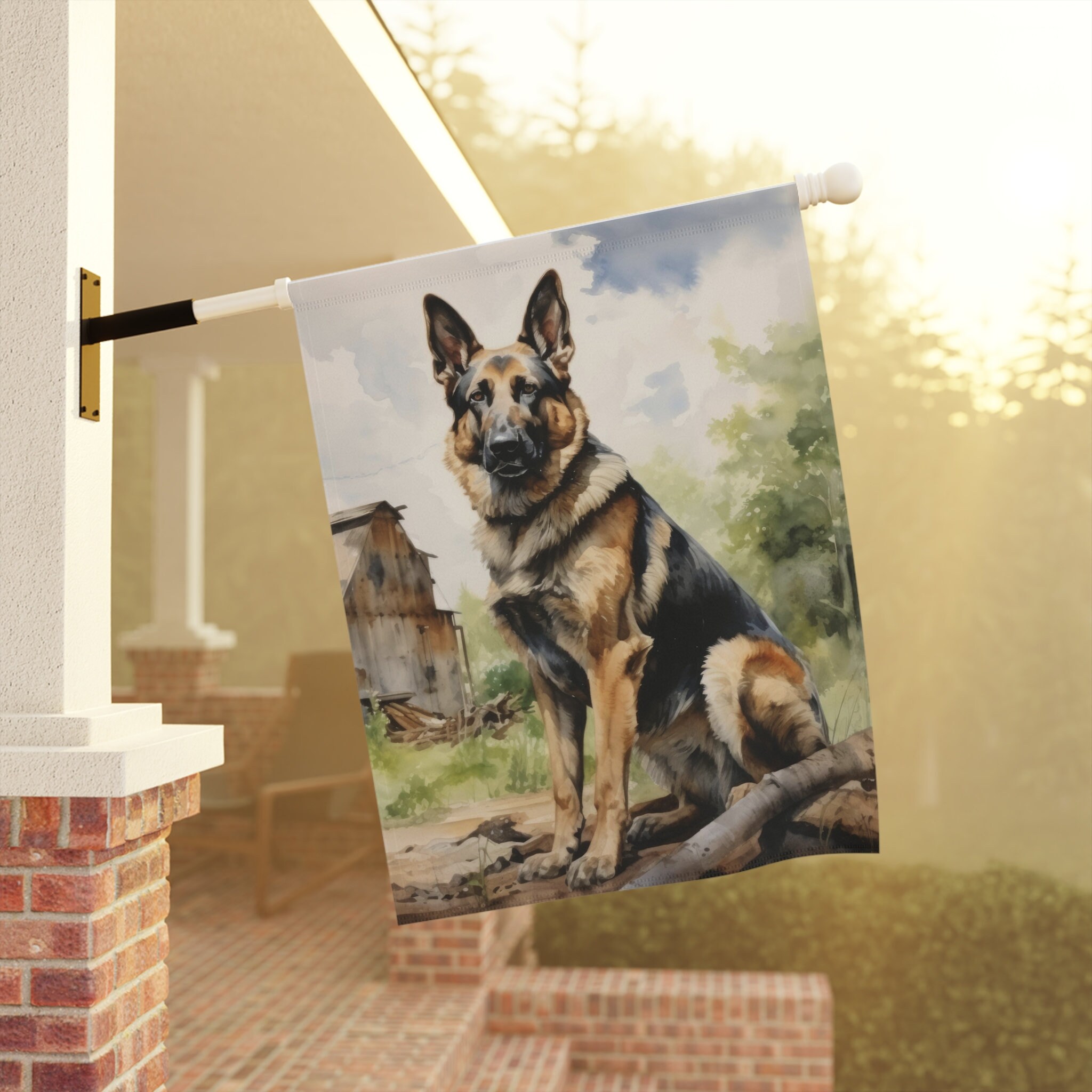 German Shepherd Flag and Banner, Double-sided Poplin-canvas, Ideal for ...