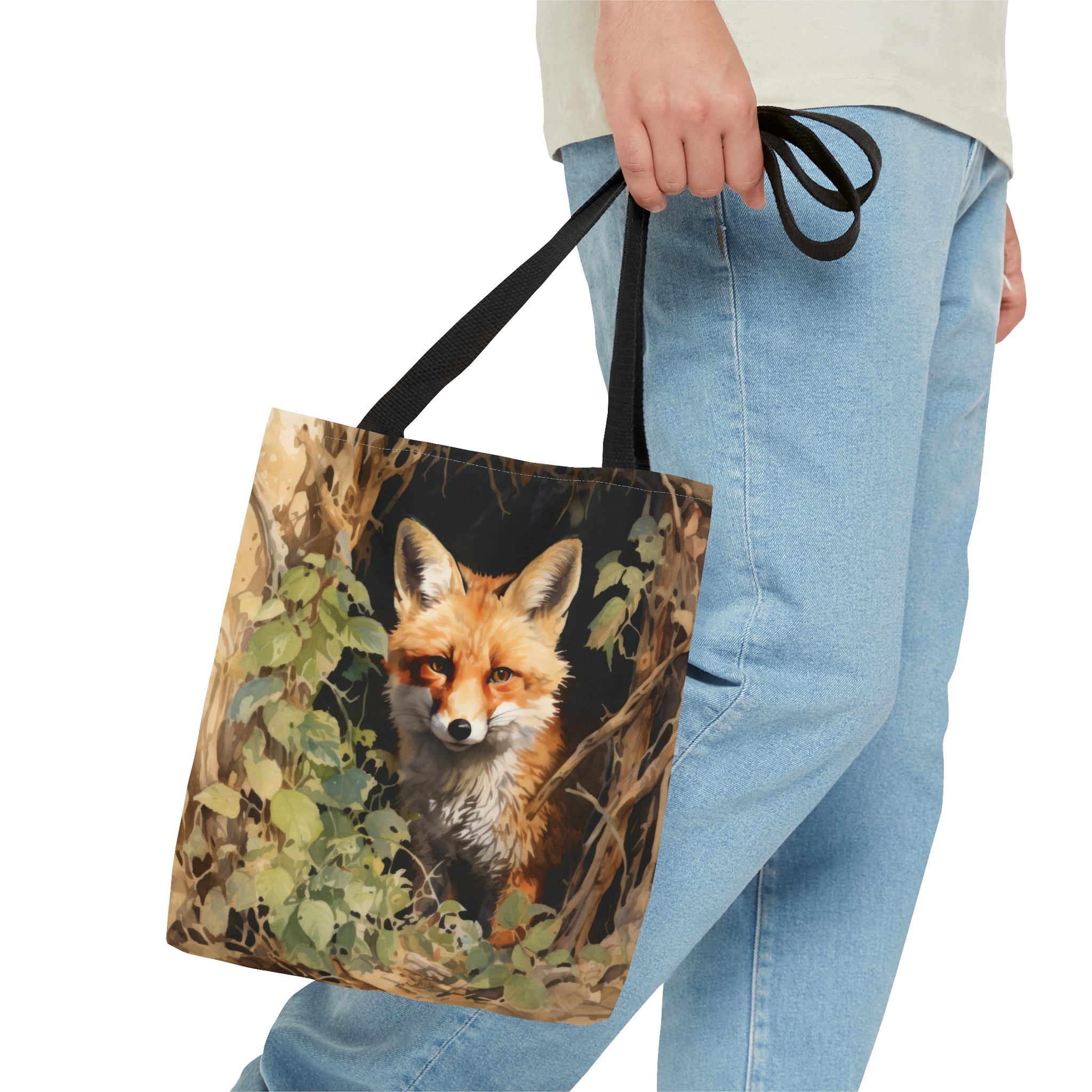 Fox's Den Tote Bag, Fox Shopping Bag, Watercolor Art, Gifts for Her ...
