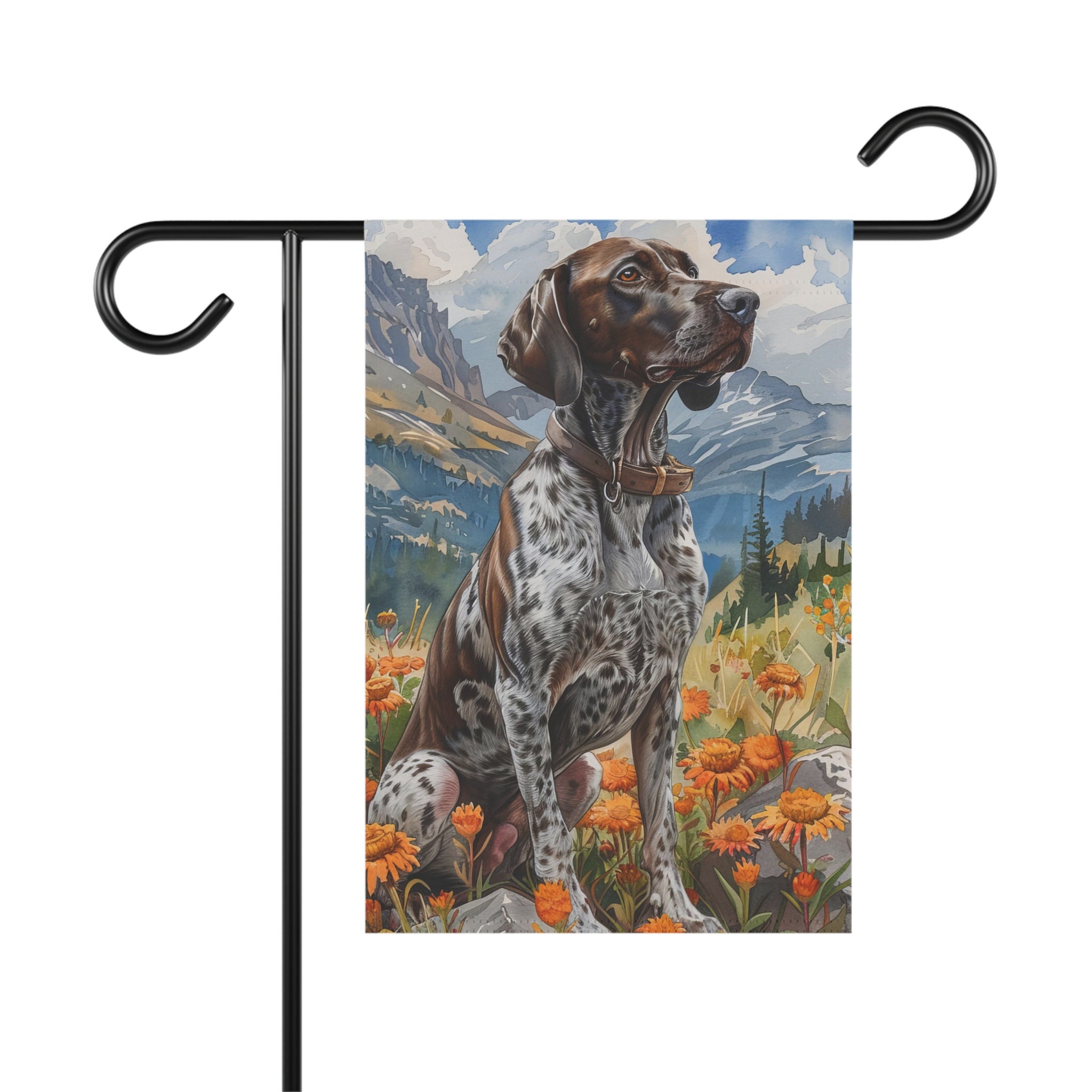 German Shorthair Pointer Meadow Garden Flag, House Welcome Banner ...