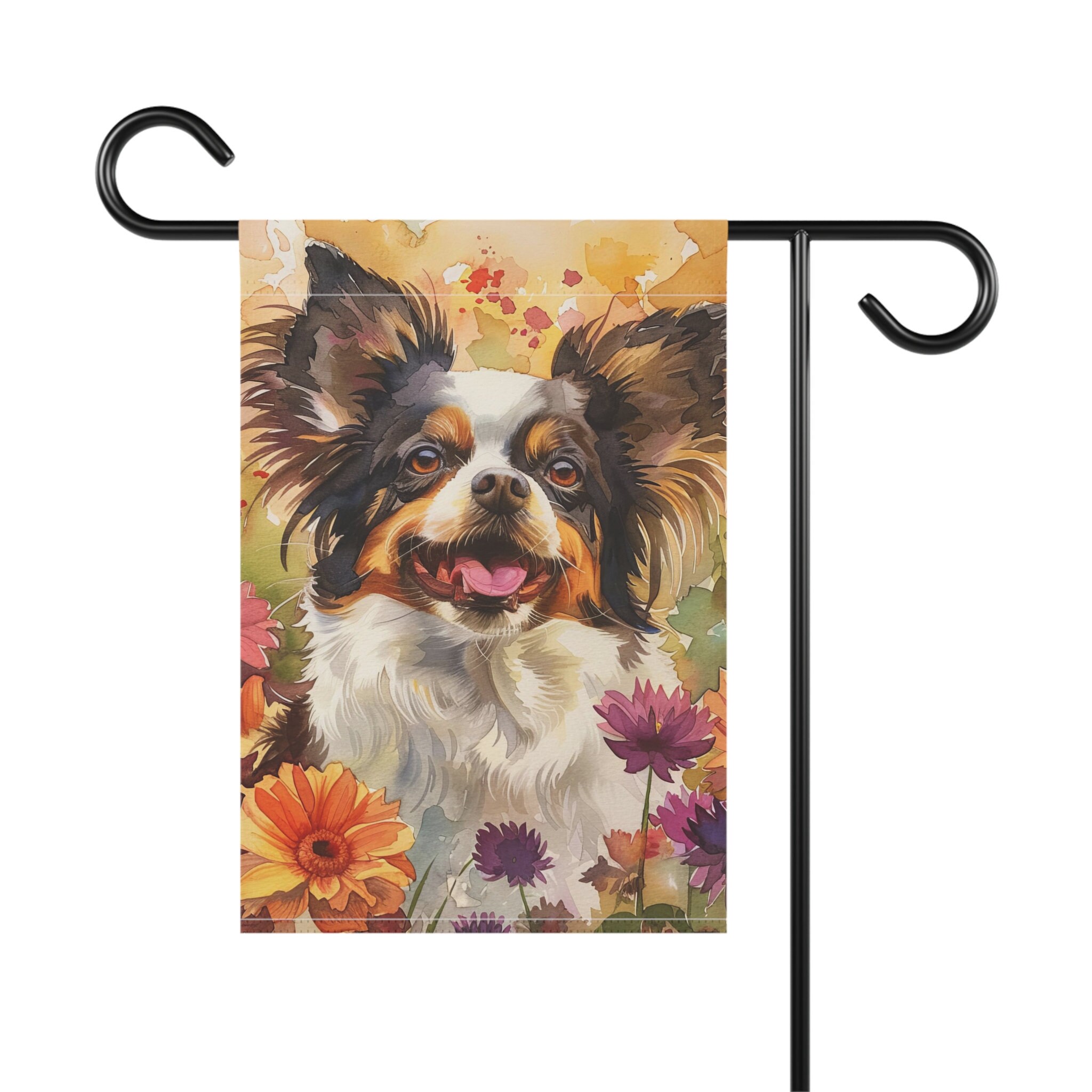 Happy Papillon Flower Garden Flag, House Welcome Banner, Outdoor Decor ...