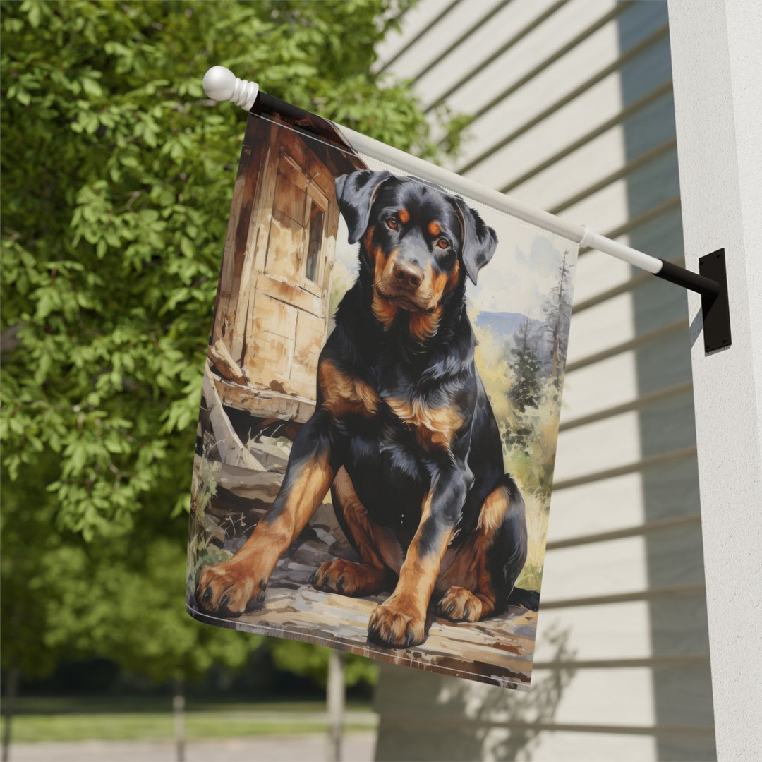 Rottweiler Guardian Dog Flag Rottweiler House Banner Dog - Etsy