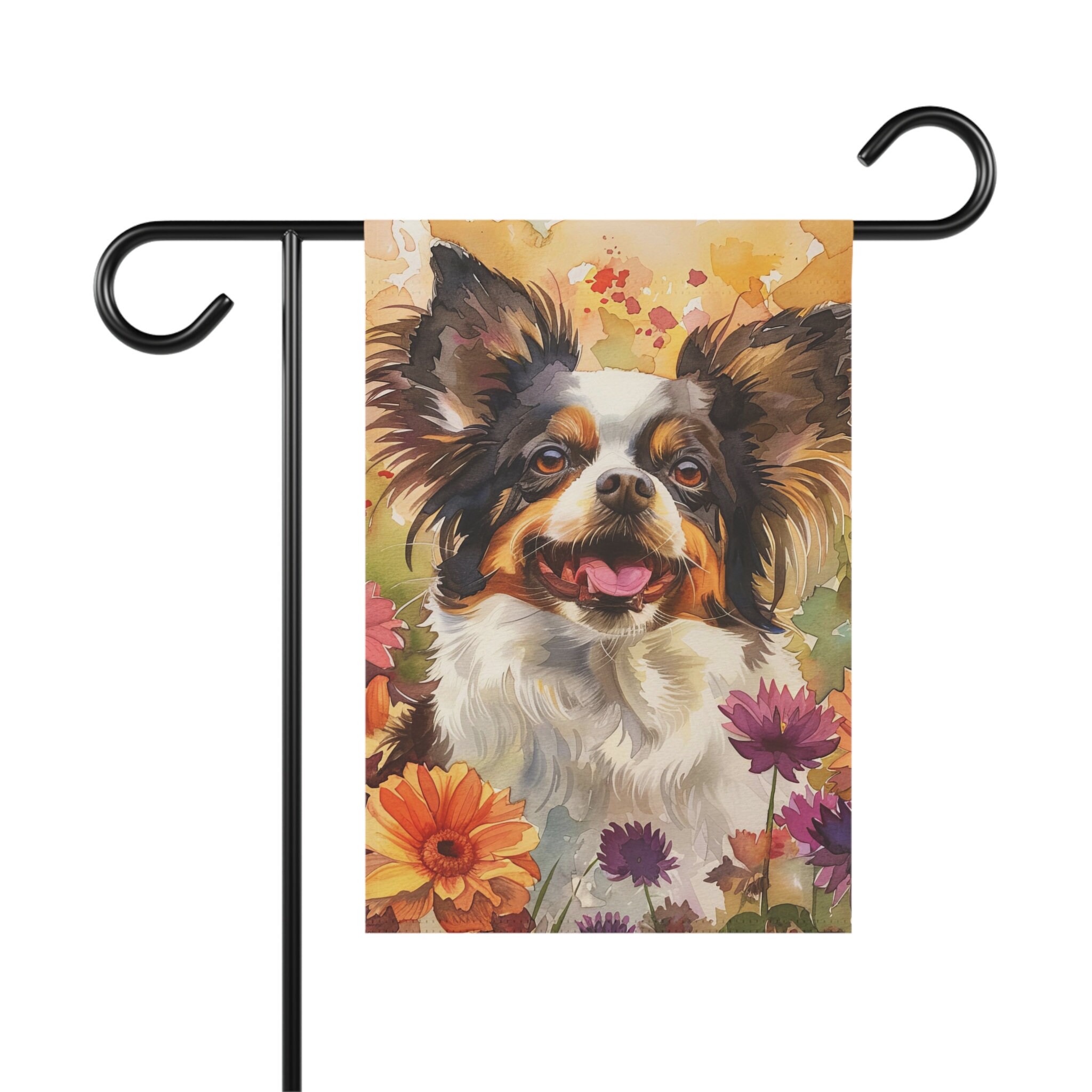 Happy Papillon Flower Garden Flag, House Welcome Banner, Outdoor Decor ...