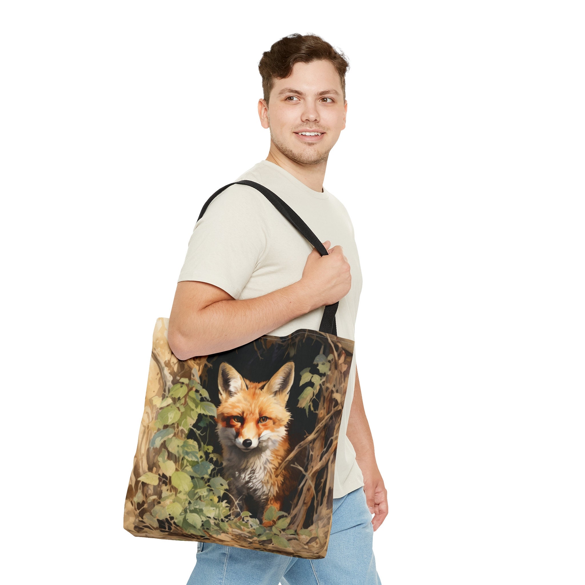 Fox's Den Tote Bag, Fox Shopping Bag, Watercolor Art, Gifts for Her ...