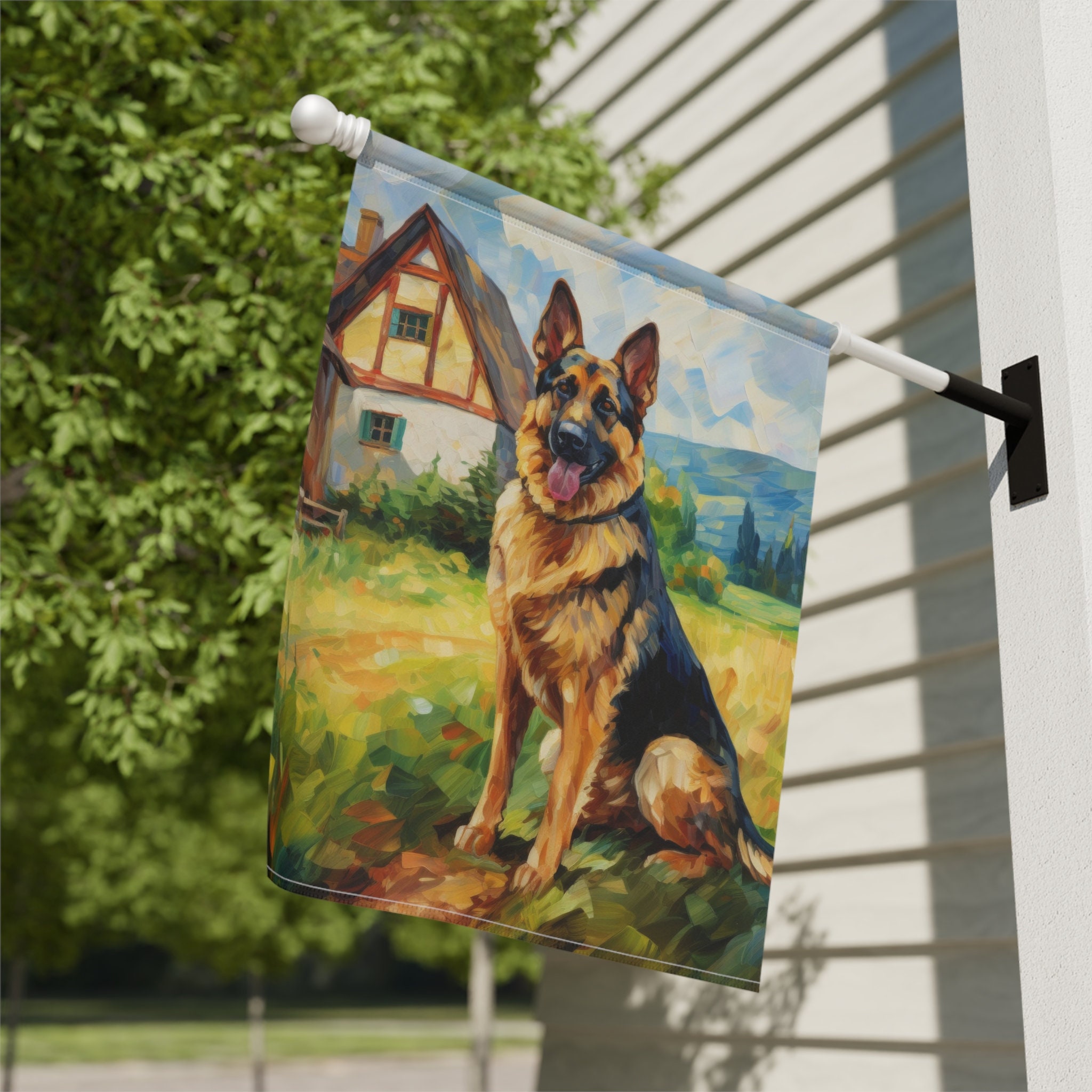 Noble German Shepherd Garden & House Flag, Dog Banner, Lawn Ornament ...