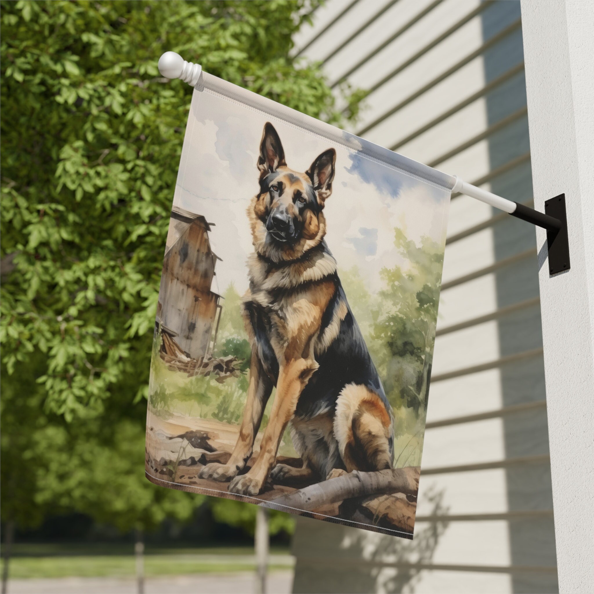 German Shepherd Flag and Banner, Double-sided Poplin-canvas, Ideal for ...