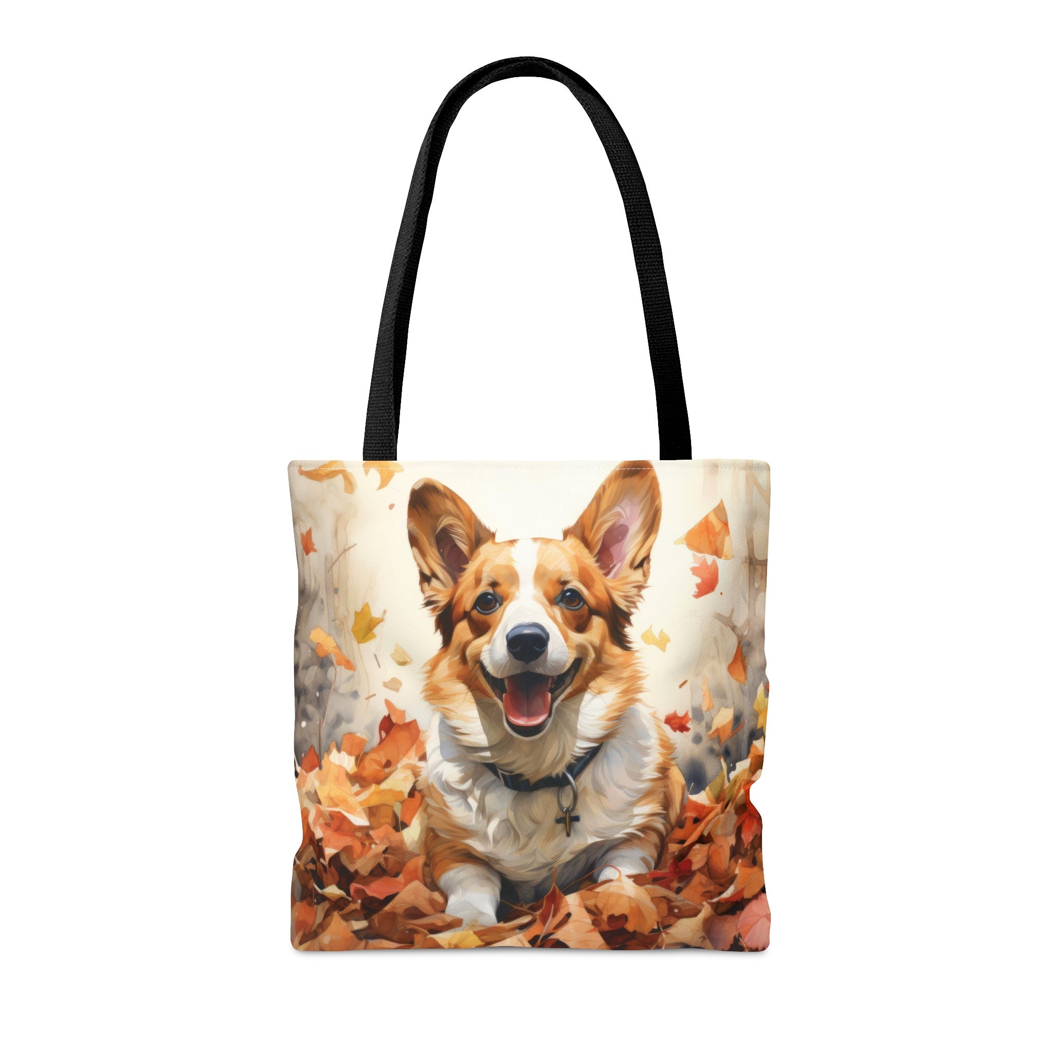 Corgi Fall Leaves Tote Bag, Corgi Autumn Shopping Bag, Watercolor Dog ...