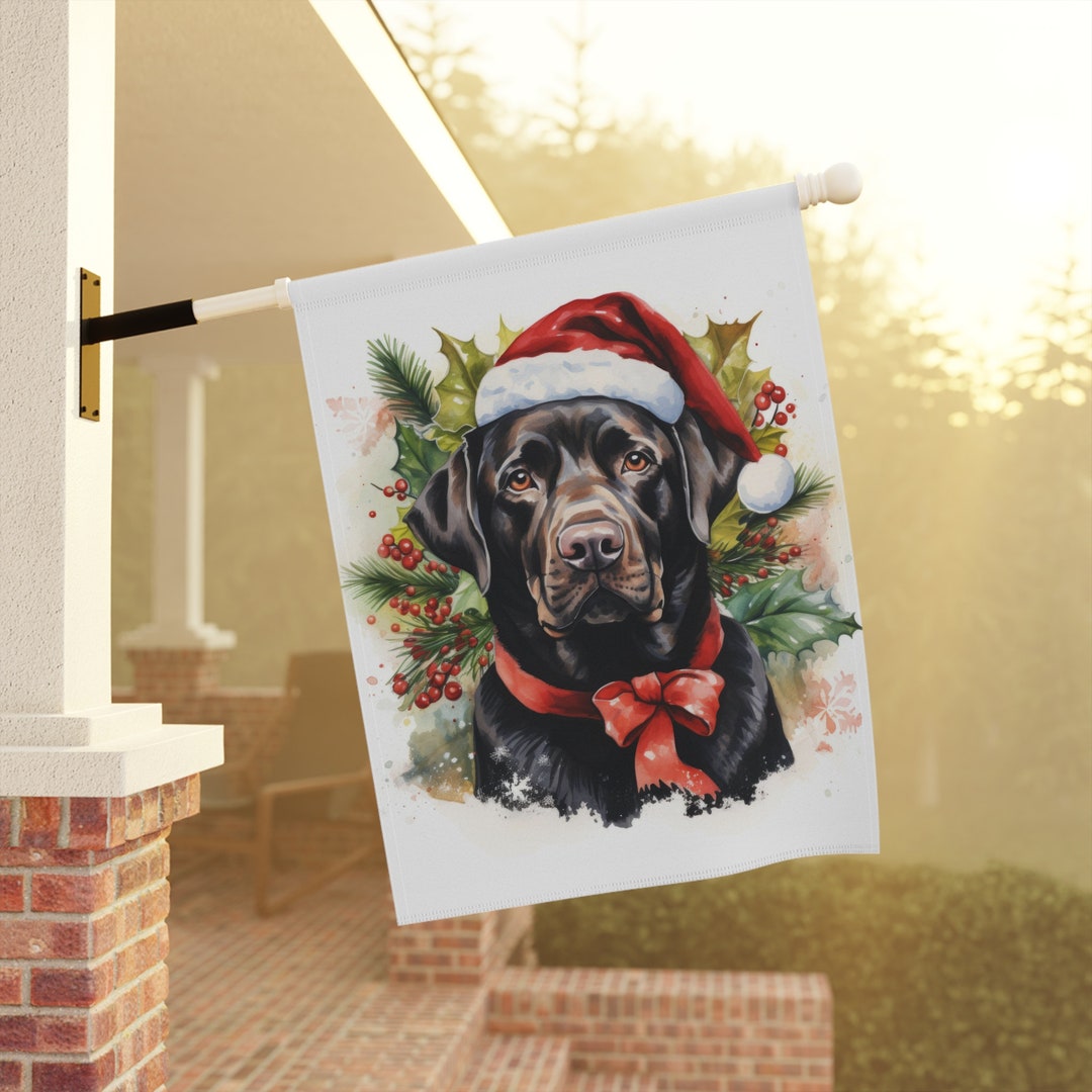 Black Labrador Santa Garden & House Banner Holiday Dog Flag - Etsy