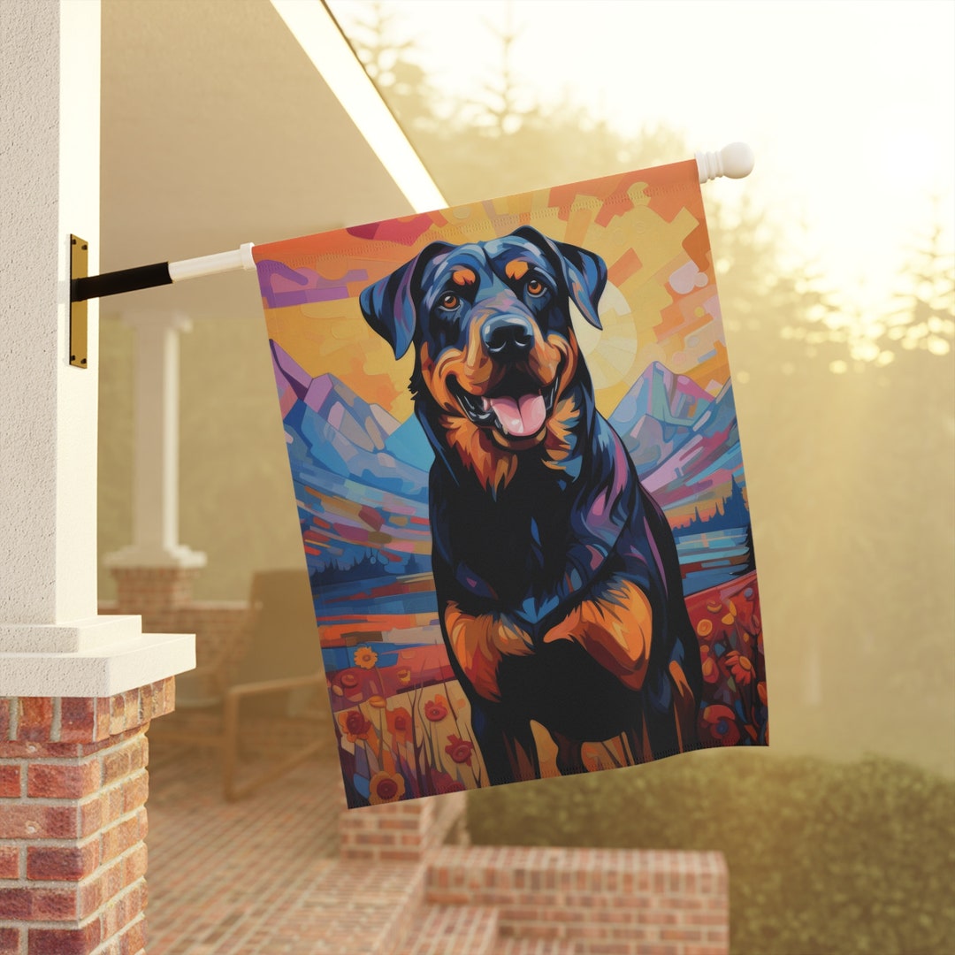 Vibrantly Colored Rottweiler Garden & House Flag Dog Banner - Etsy