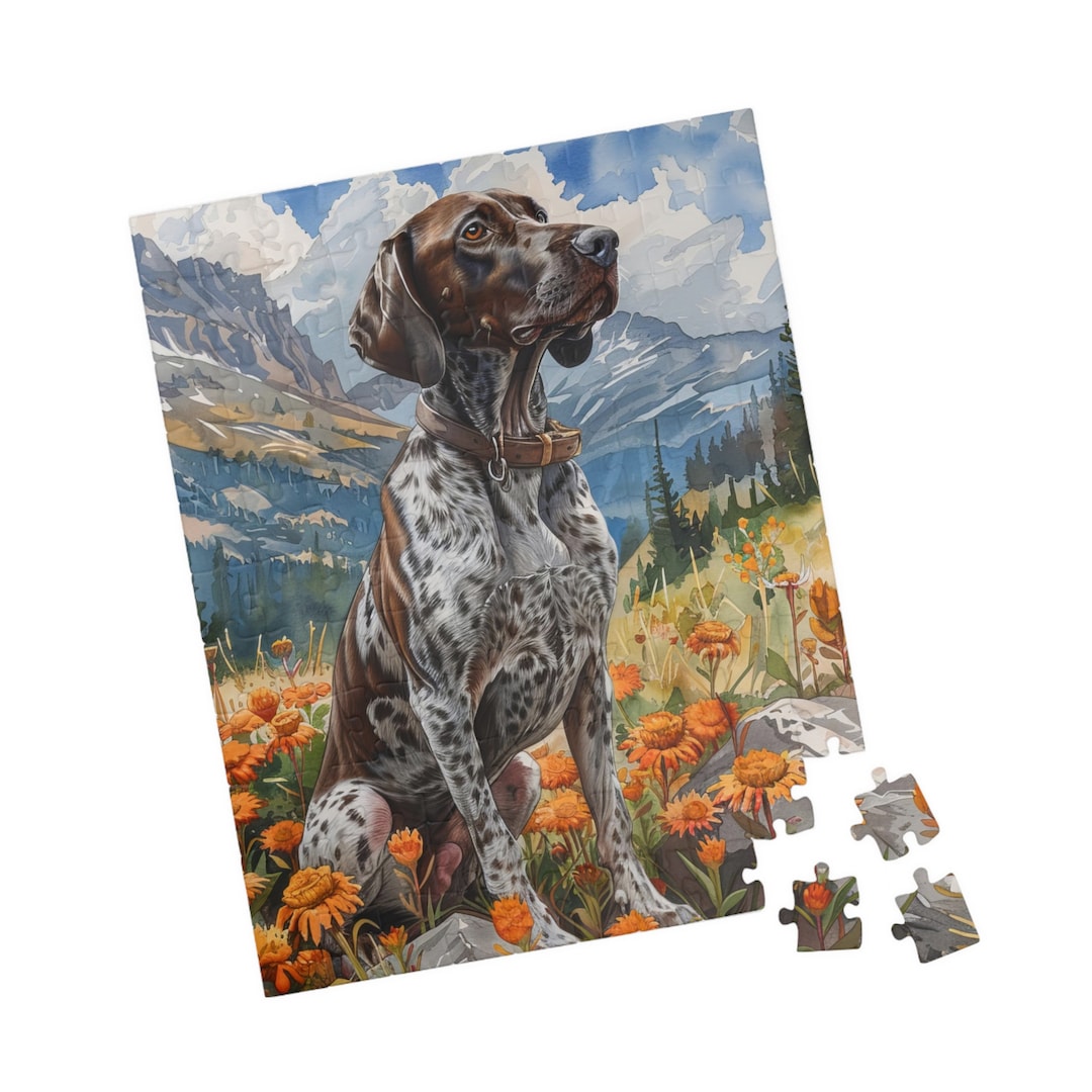German Shorthair Pointer Jigsaw Puzzle, Chipboard Spring Puzzle ...