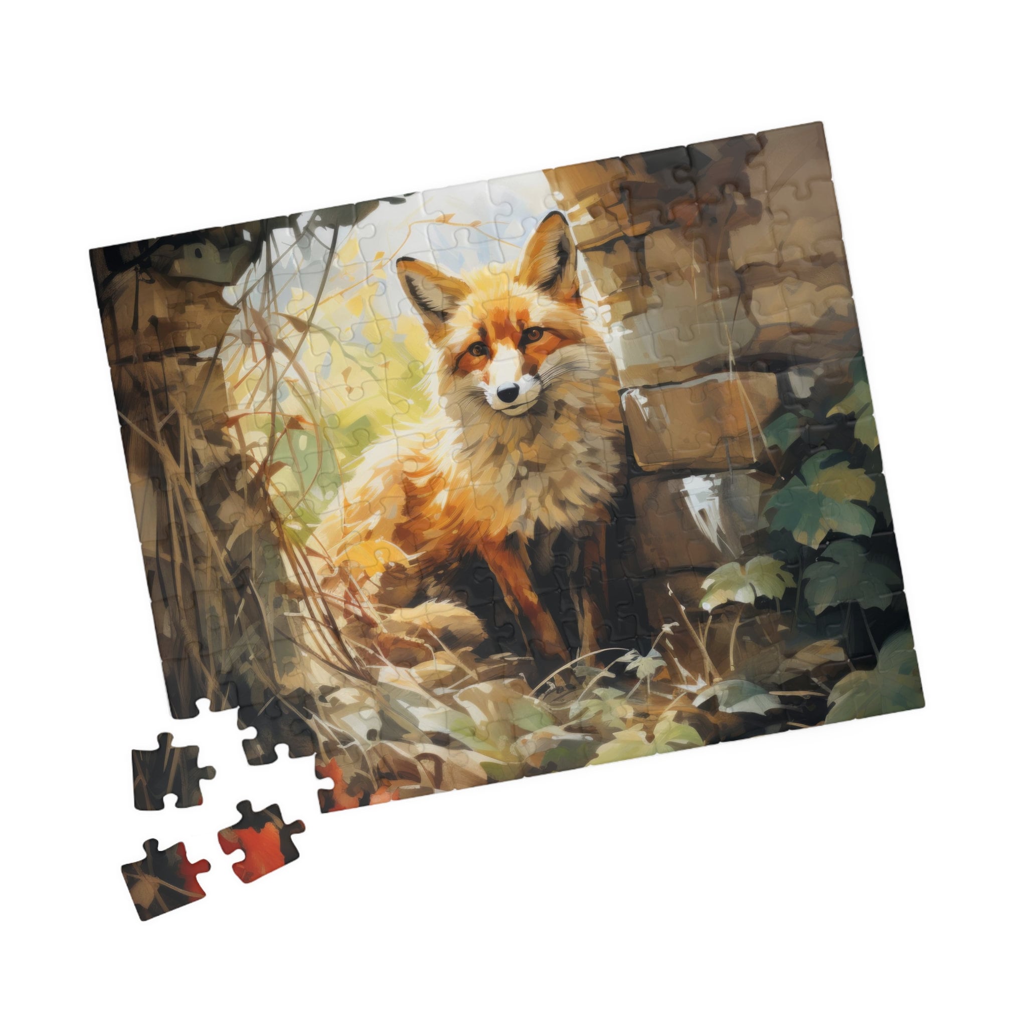 Fox Jigsaw Puzzle Fox's Hideaway Jigsaw Puzzle - Etsy