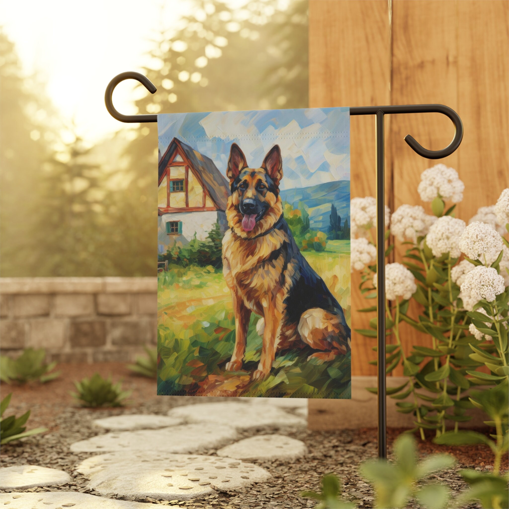Noble German Shepherd Garden & House Flag, Dog Banner, Lawn Ornament ...