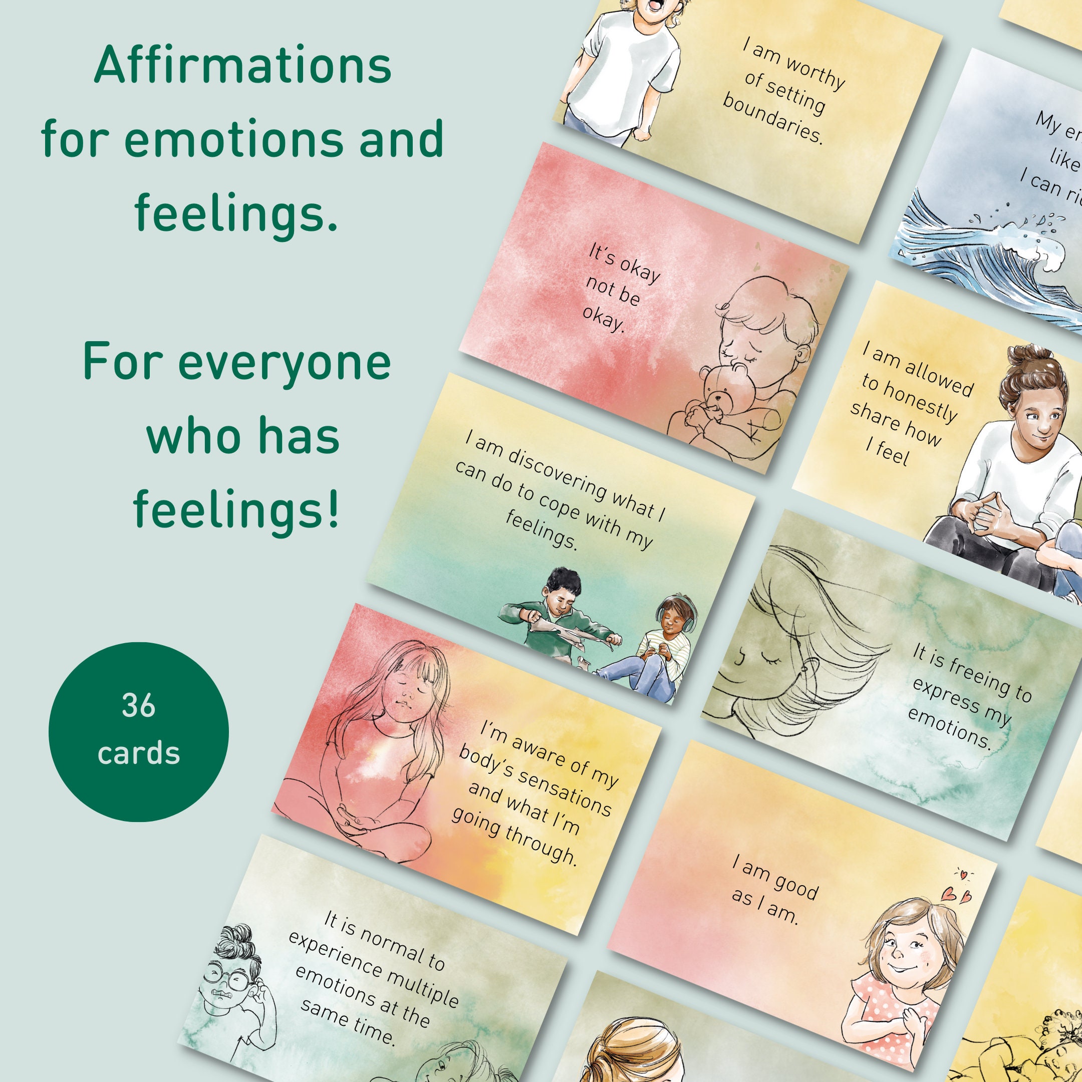 Positive Affirmation Cards for Kids & Parents About Feelings and ...