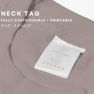 Editable Clothing Neck Tag Templates, Custom Clothing Labels, Small ...