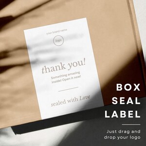 Minimalist Box Seal Label Template, Business Branding Package, Custom ...
