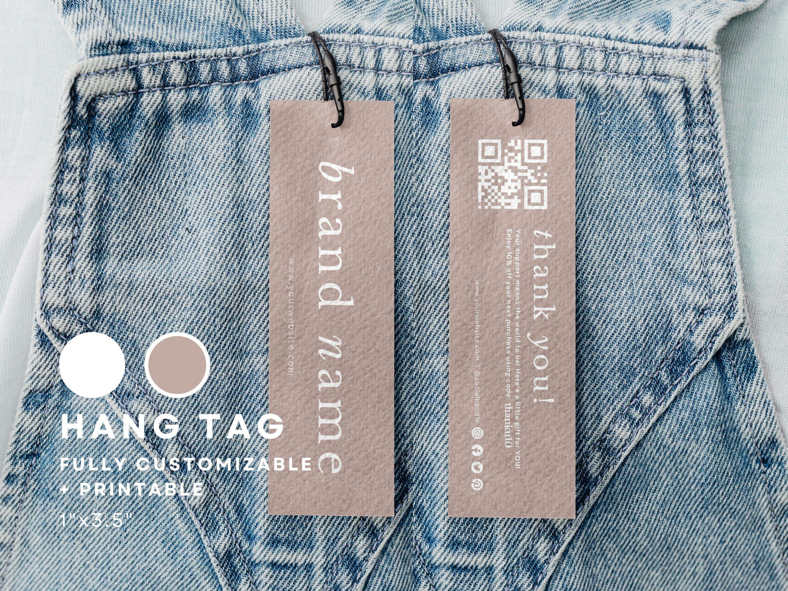 Minimalist Editable Hang Tag Template, Custom Clothing Care Hang Tag ...