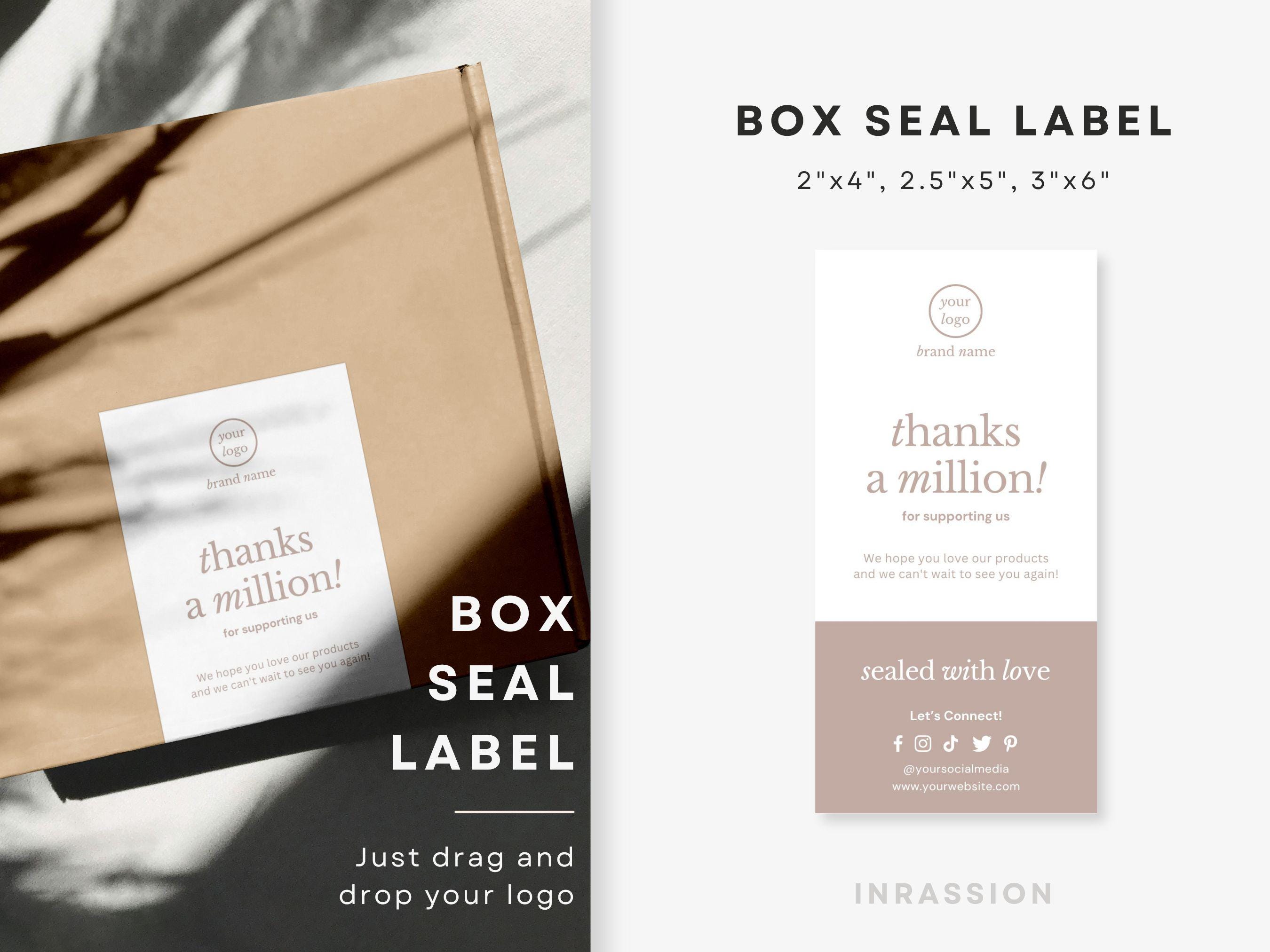 Minimalist Box Seal Label Template, Business Branding Package, Custom ...