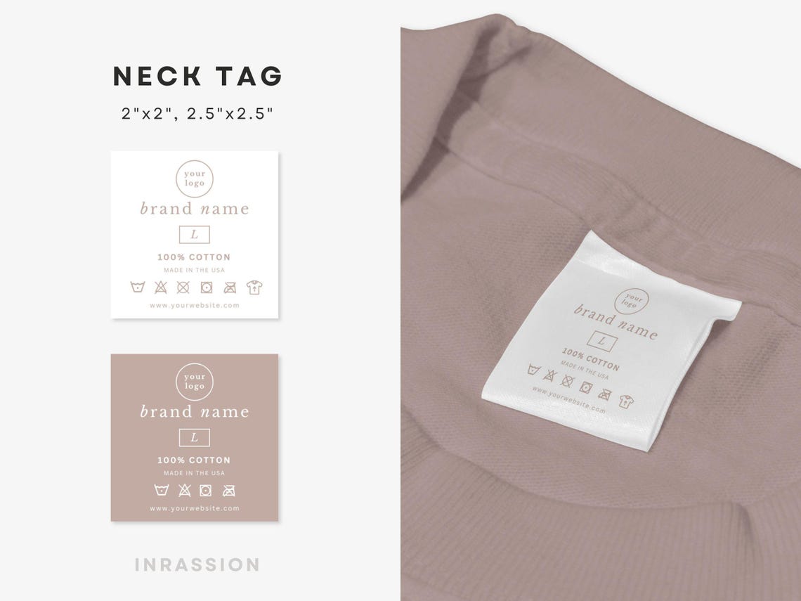 Editable Clothing Neck Tag Templates, Custom Clothing Labels, Small ...