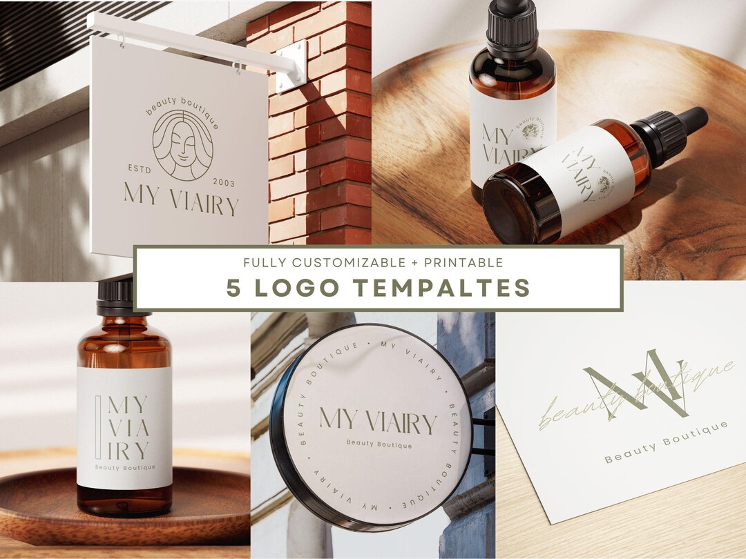 Editable Logo Design Template, DIY Minimalist Logo Template, Premade ...
