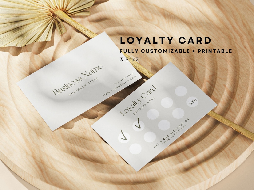 Modern Loyalty Business Card Template, Minimalist Editable Customer ...