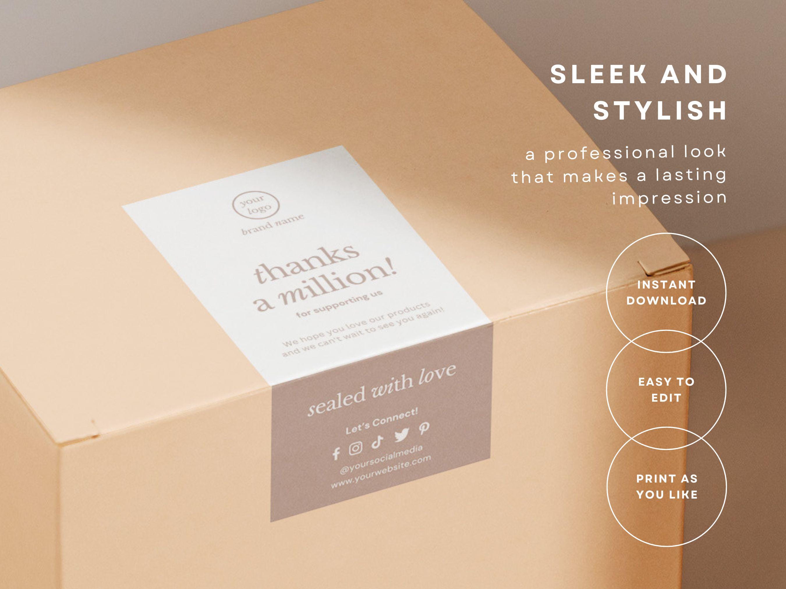 Minimalist Box Seal Label Template, Business Branding Package, Custom ...