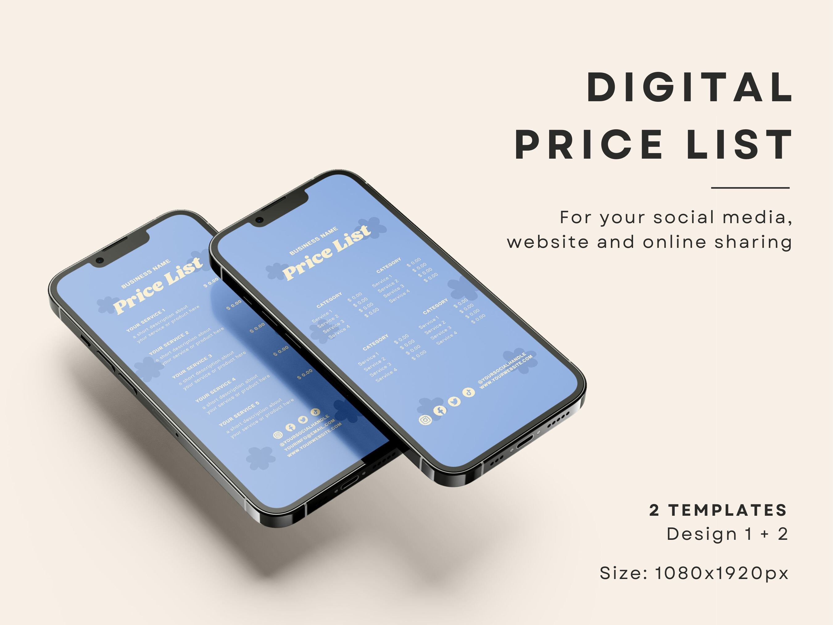 Retro Price List Template, Editable Pricing Sign Canva Template ...