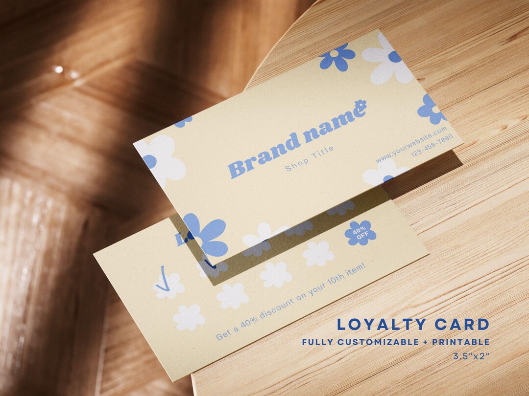 Retro Loyalty Business Card Template, Aesthetic Editable Customer ...