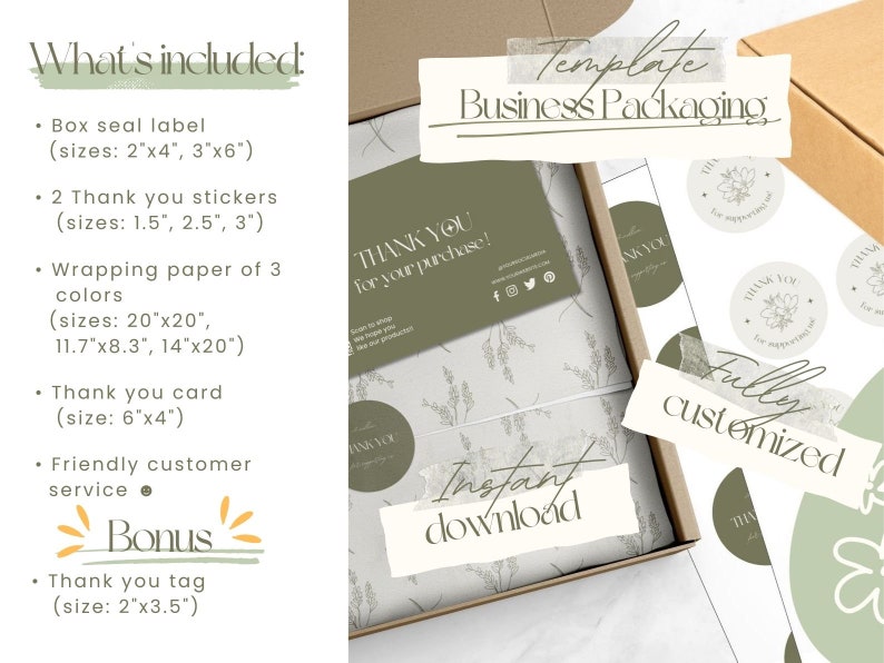 Business Branding Package Editable Kit, Custom Packaging Bundle ...