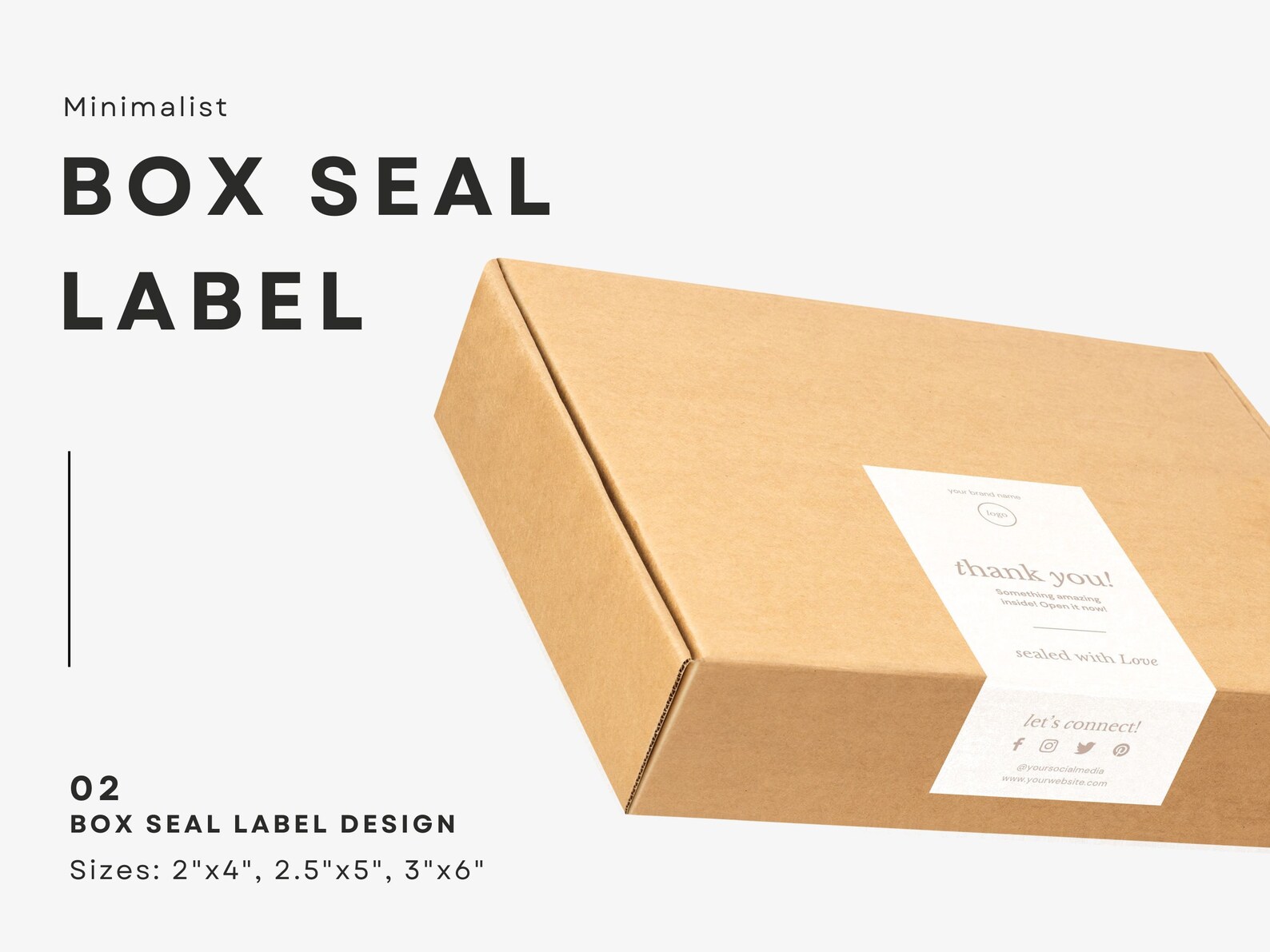 Minimalist Box Seal Label Template, Business Branding Package, Custom ...