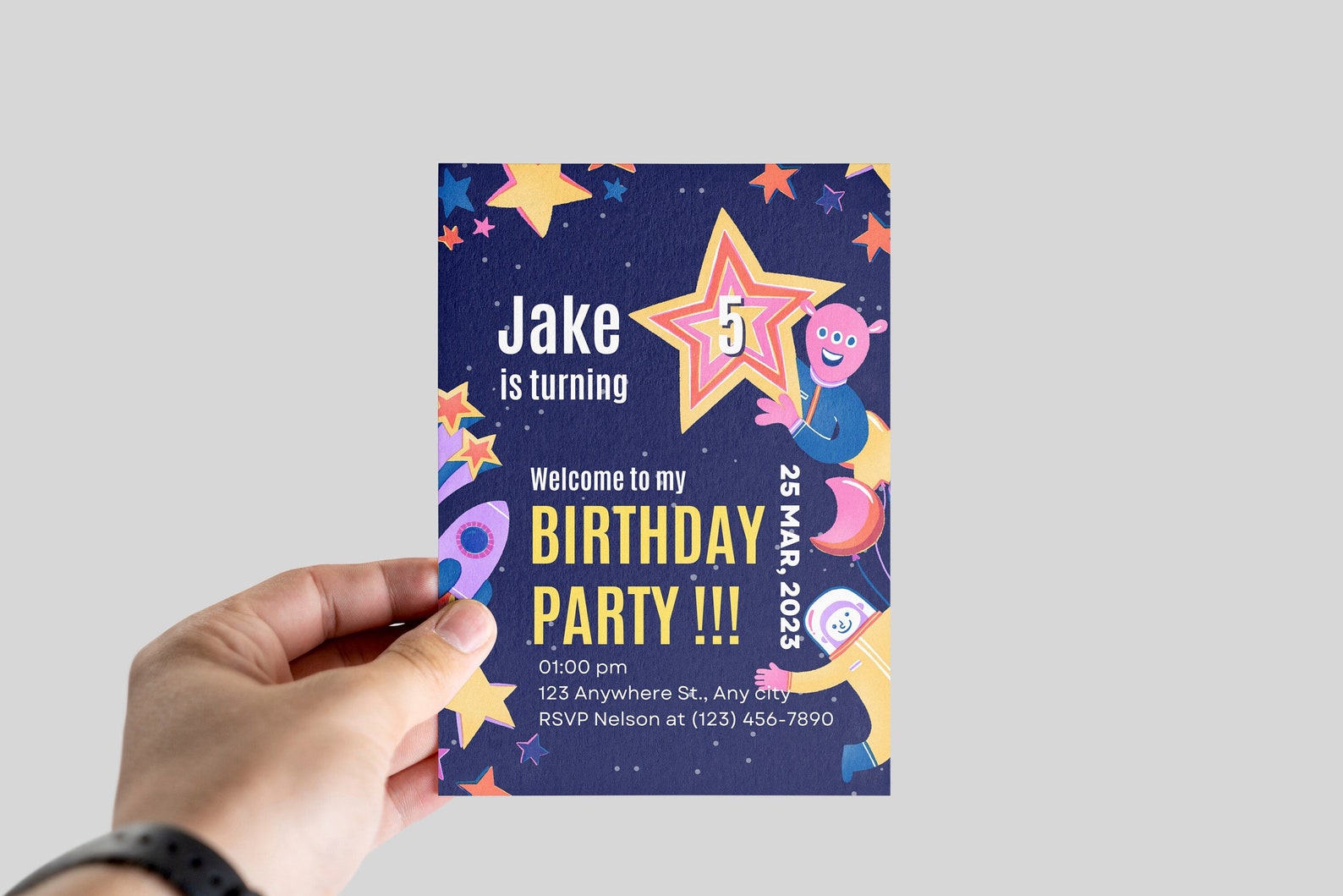 Space Birthday Invitation Template, Astronaut Invite, Spaceship ...