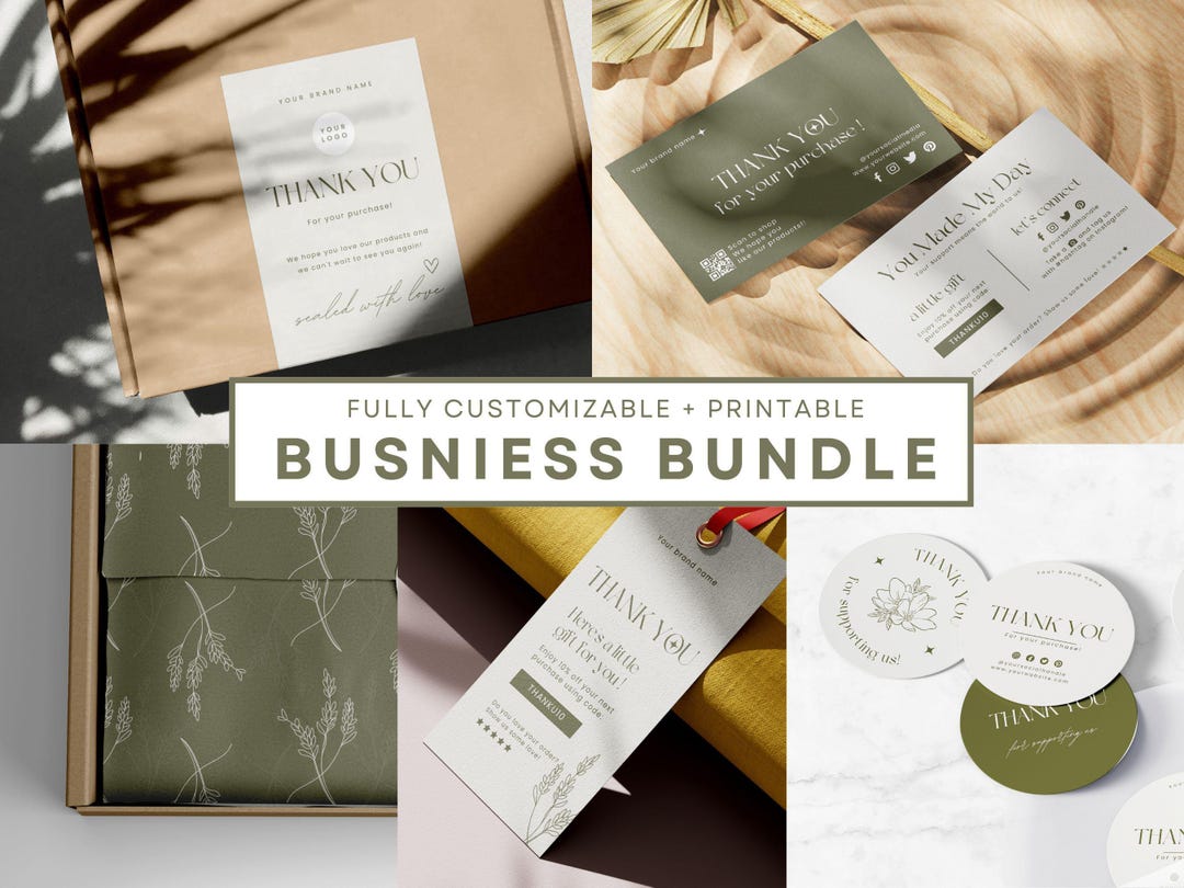 Business Branding Package Editable Kit, Custom Packaging Bundle ...