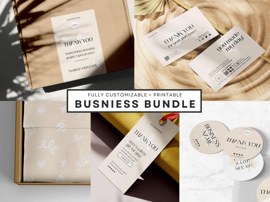 Business Branding Package Editable Kit, Minimal Custom Packaging Bundle ...