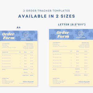 Retro Editable Order Form Template, Printable Small Business Order Form ...