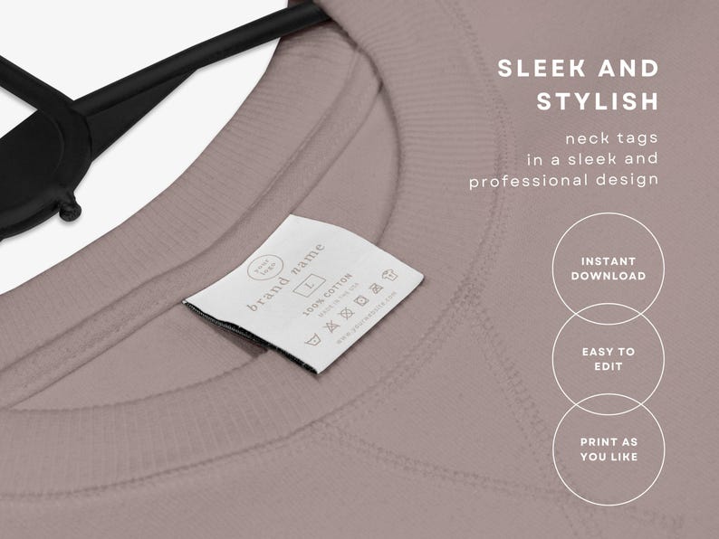 Editable Clothing Neck Tag Templates, Custom Clothing Labels, Small ...