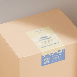 Retro Box Seal Label Template, Custom Packaging Label, Shipping Label ...