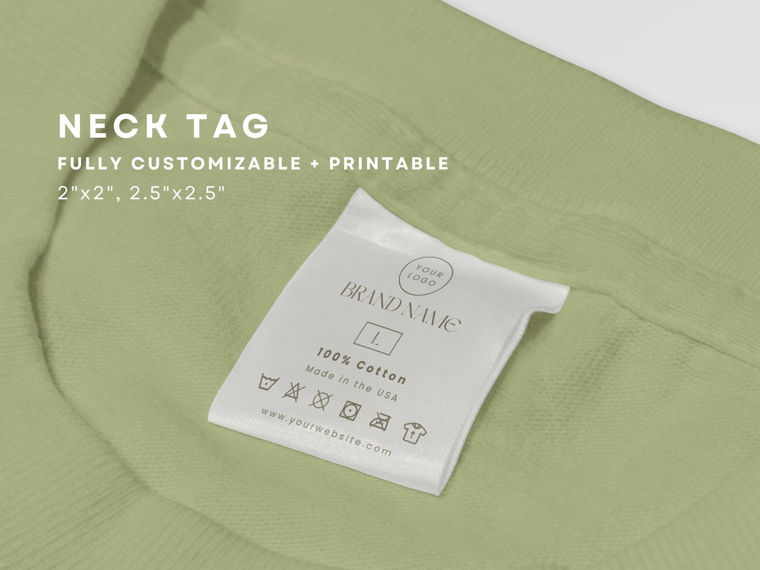 Editable Clothing Neck Tag Templates, Custom Clothing Labels, Small ...