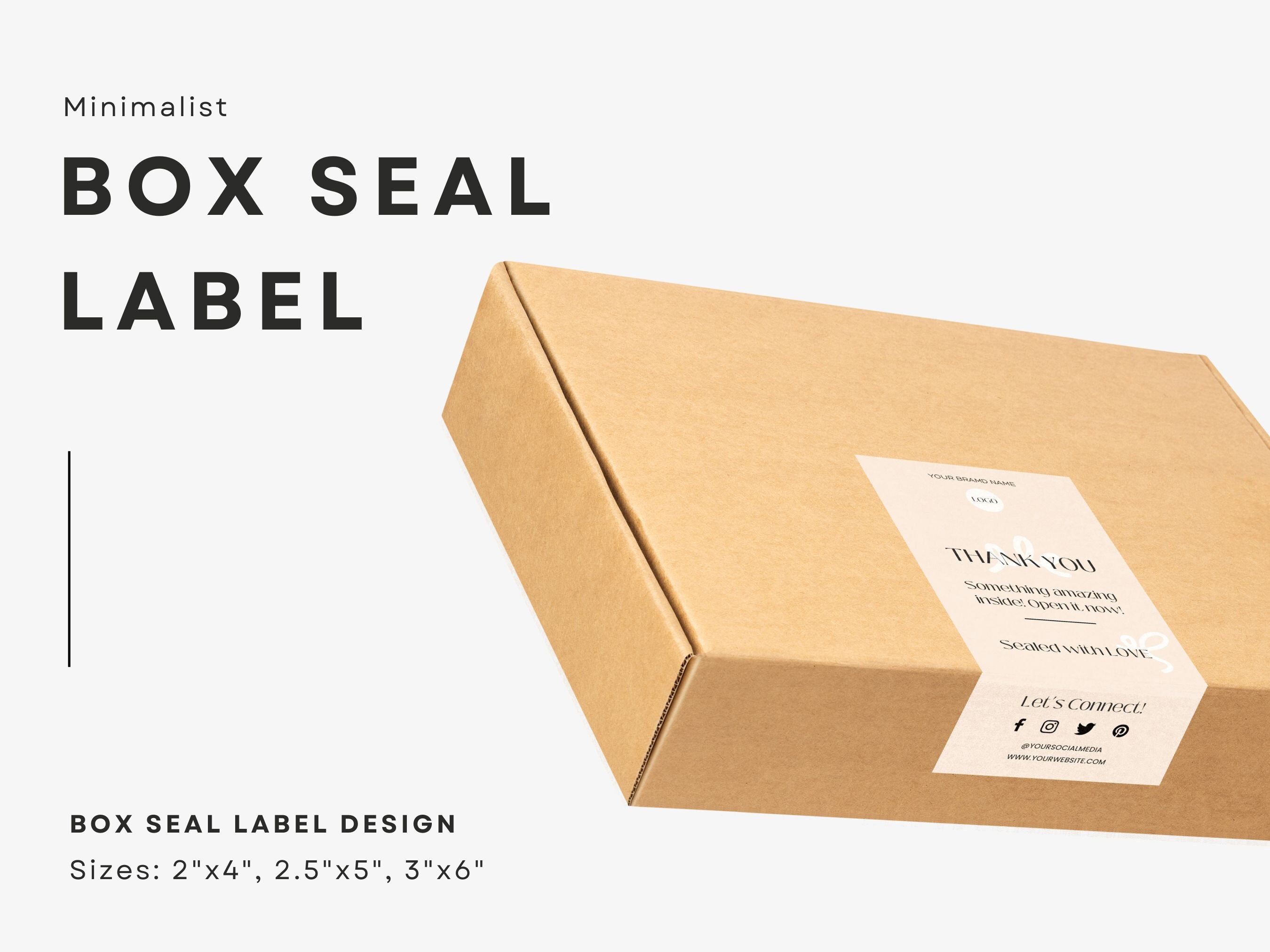 Minimalist Box Seal Label Template, Business Branding Package, Custom ...