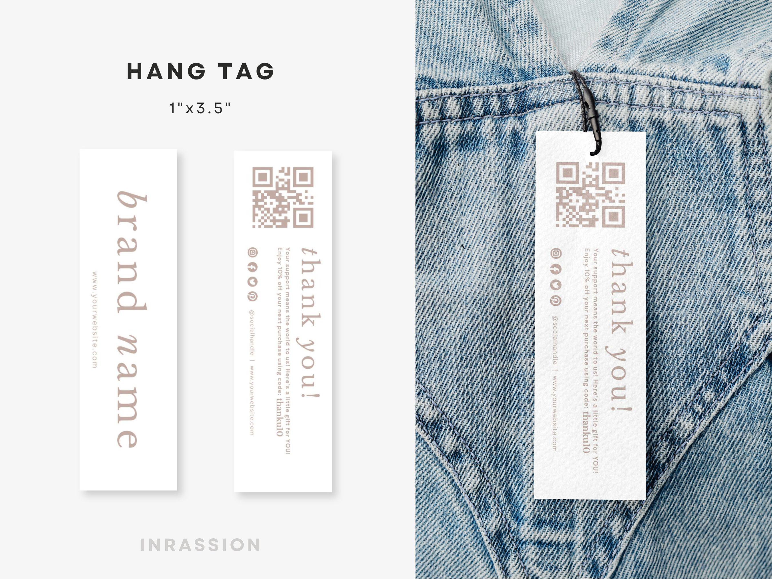 Minimalist Editable Hang Tag Template, Custom Clothing Care Hang Tag ...