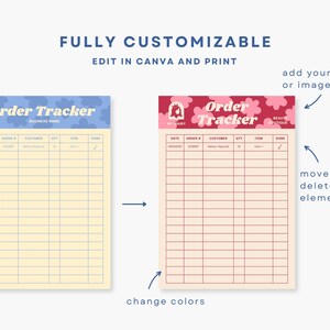 Retro Editable Order Form Template, Printable Small Business Order Form ...