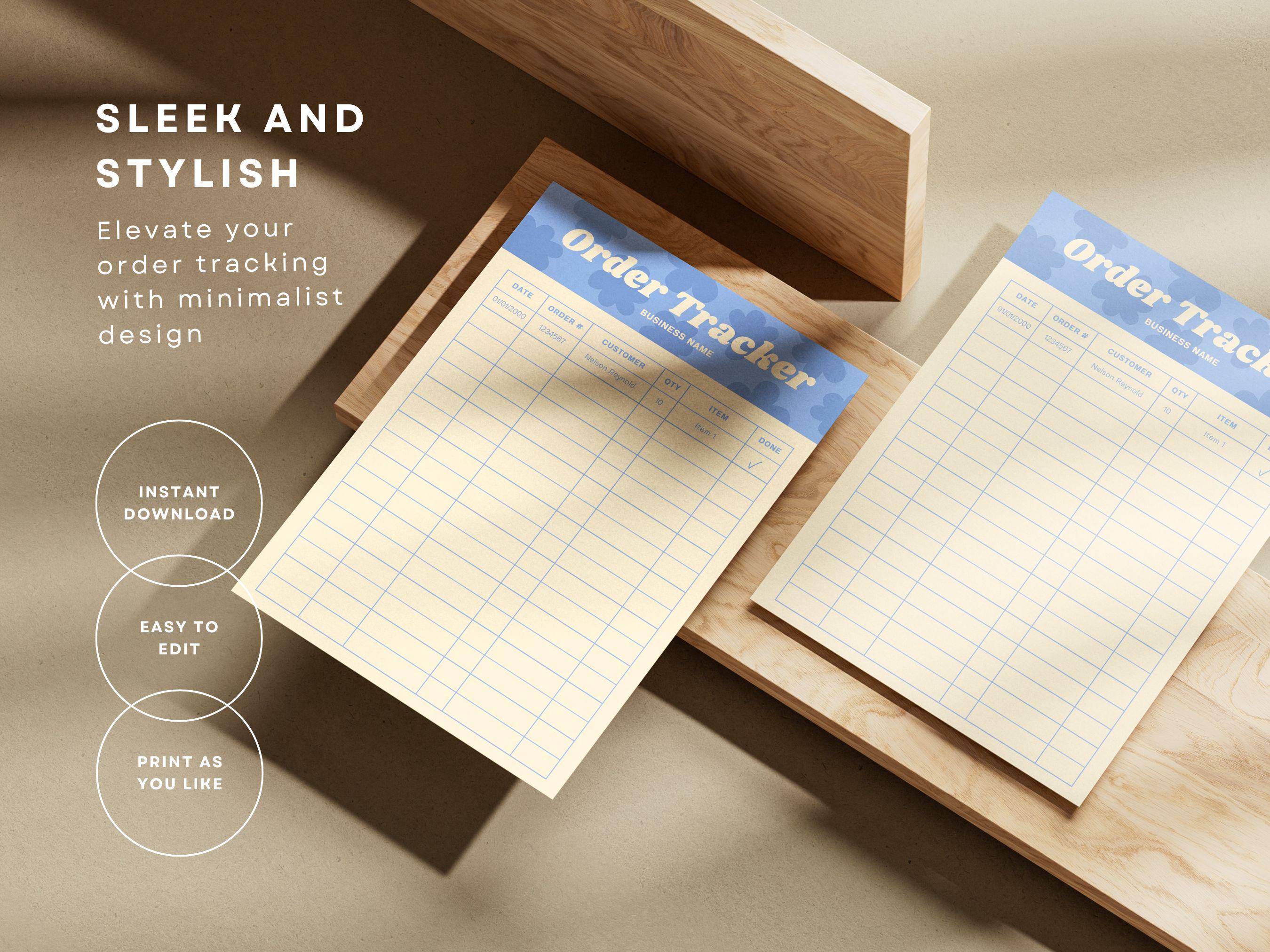 Retro Editable Order Tracker Template, Printable Small Business ...