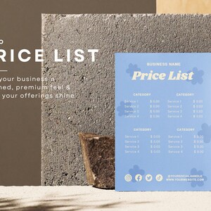 Retro Price List Template, Editable Pricing Sign Canva Template ...