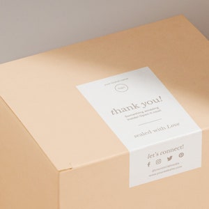 Minimalist Box Seal Label Template, Business Branding Package, Custom ...