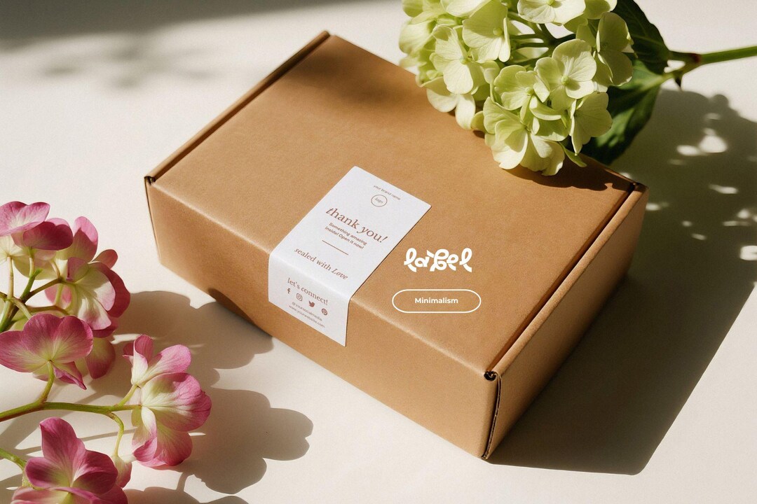 Minimalist Box Seal Label Template, Business Branding Package, Custom ...
