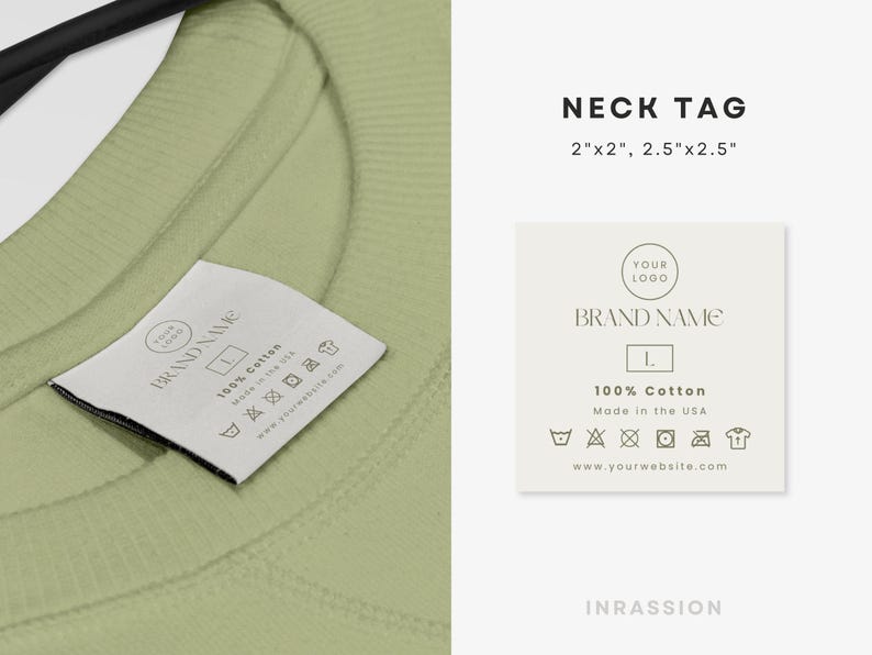 Editable Clothing Neck Tag Templates, Custom Clothing Labels, Small ...