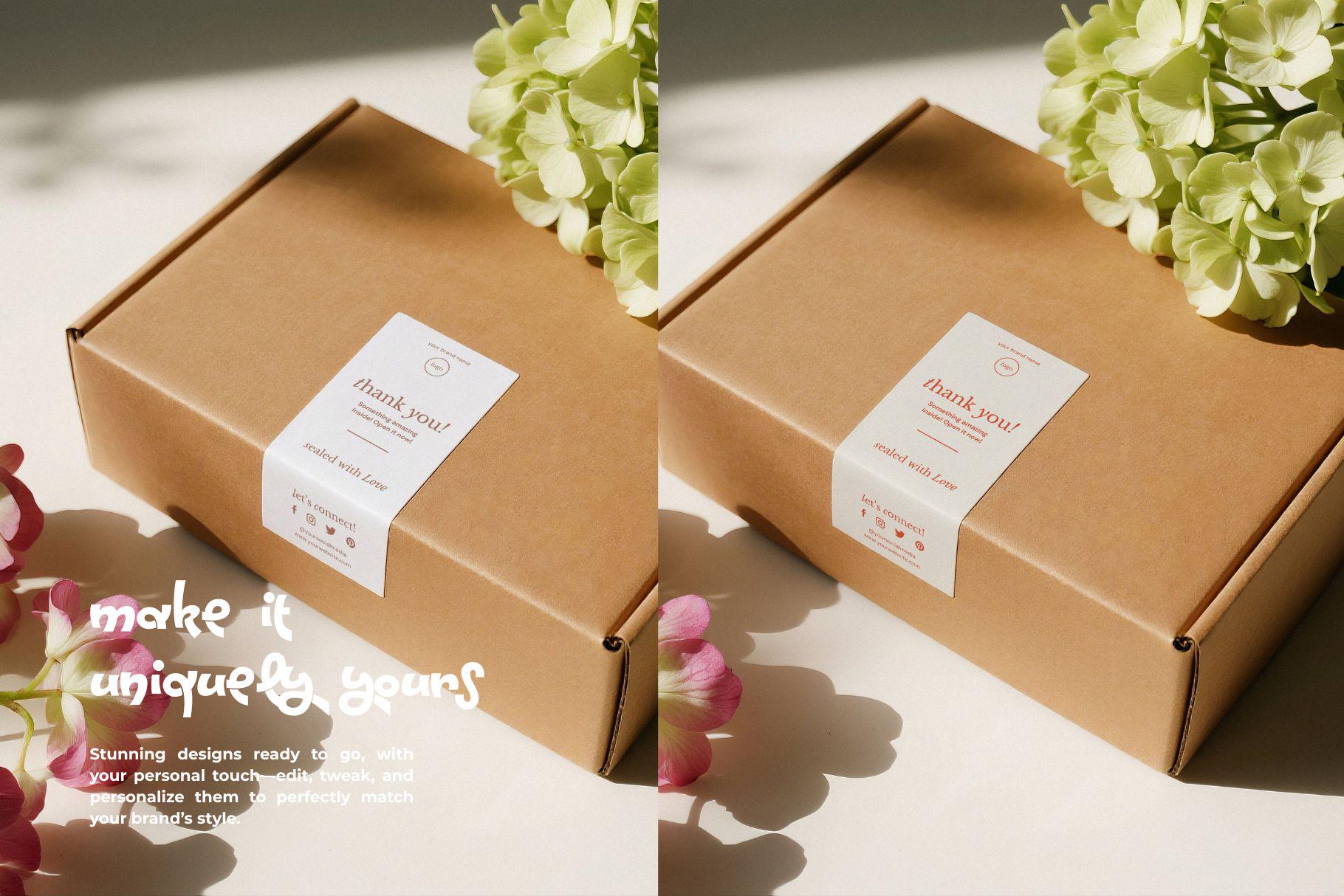 Minimalist Box Seal Label Template, Business Branding Package, Custom ...