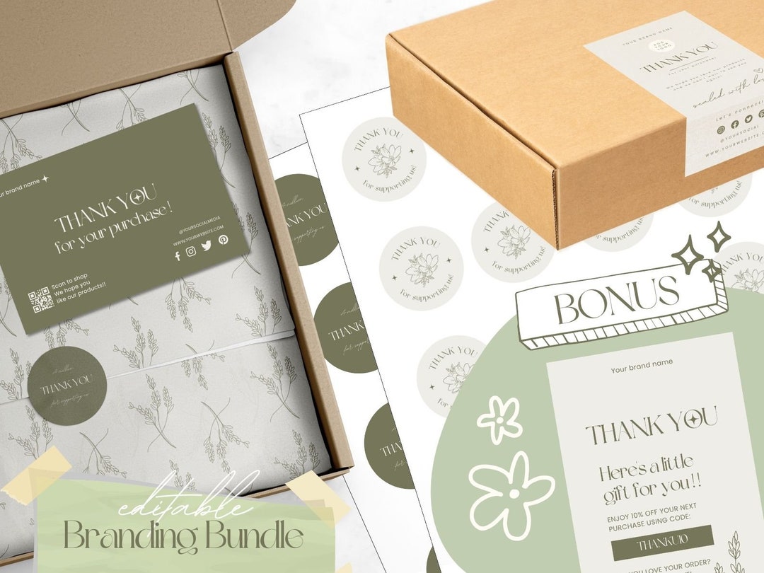 Business Branding Package Editable Kit Custom Packaging - Etsy