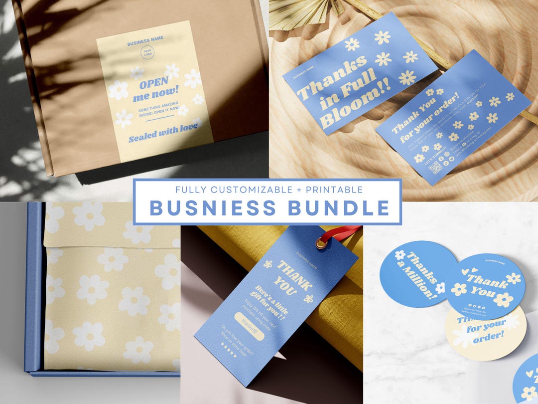 Business Branding Package Editable Kit, Modern Retro Custom Packaging ...